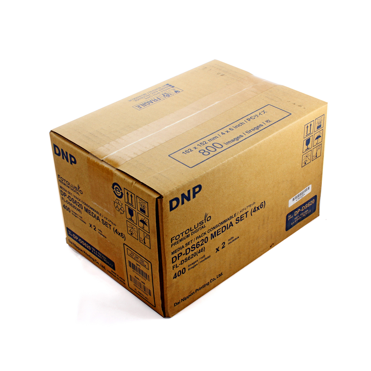 DNP DP-DS620 (4x6) Dye-Sub Media Set For DS620A Printer (400prints x 2 ...